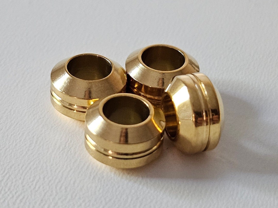 304 Stainless Steel Large Hole Gold Beads, 6mm Hole, 11x6.5mm, 4 Pcs ...