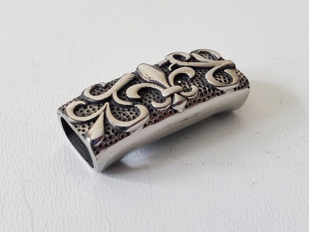 1 Rectangle With Fleur De Lis Slide, Hole: 4.5x8mm, 304 Stainless Steel ...