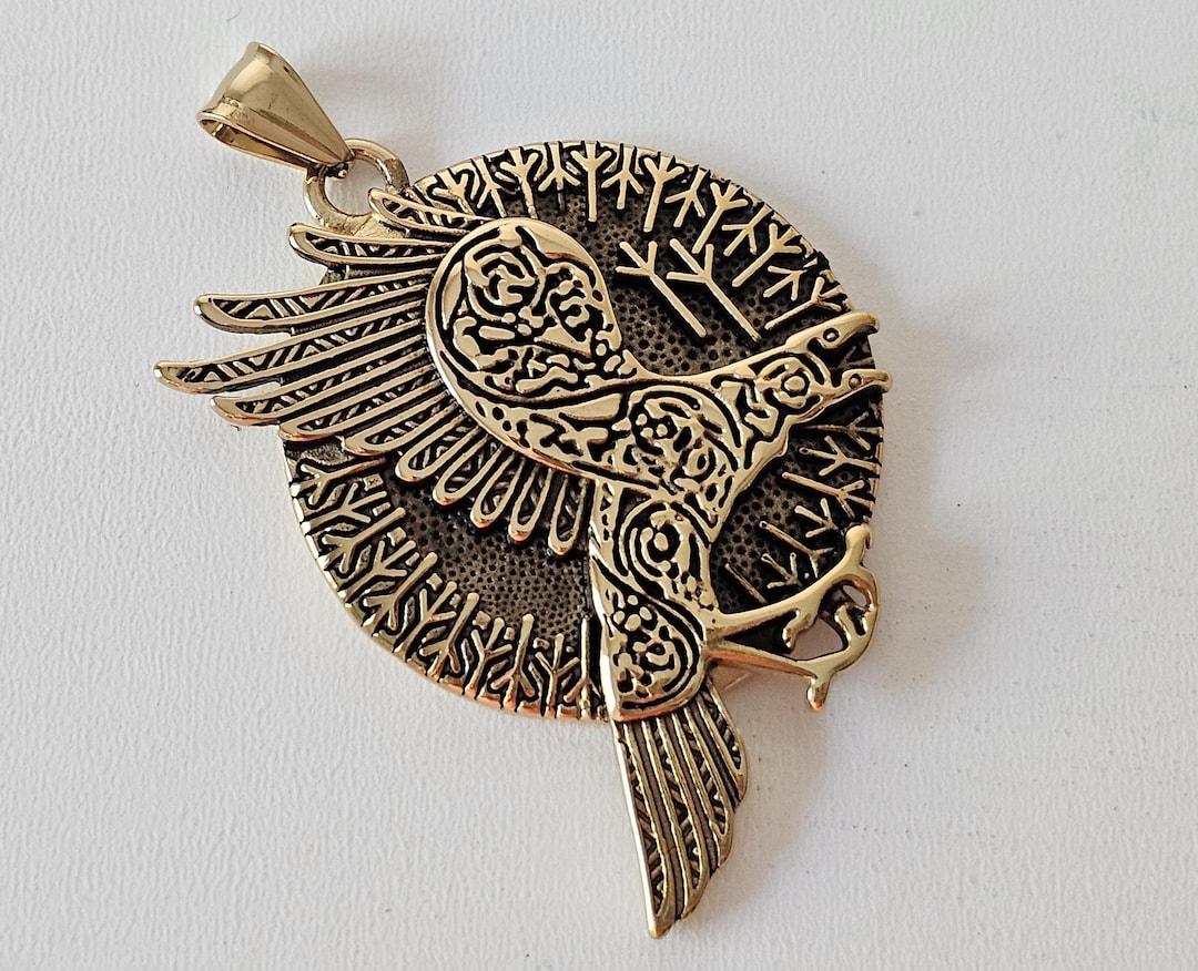 Norse Raven Pendant, 304 Stainless Steel, 57x51x6 Mm, Odin's Ravens ...