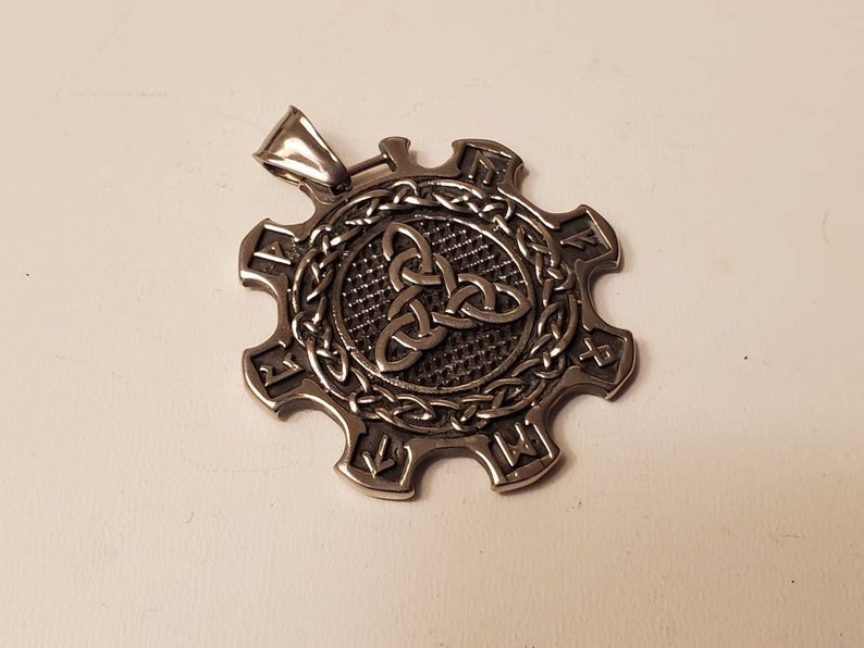 Stainless Steel Trinity Knot and Valknut Rune Pendant - Etsy