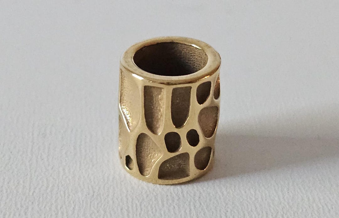 Stainless Steel Gold Column Beads, 8 Mm Hole. Ion Plating, Textured ...