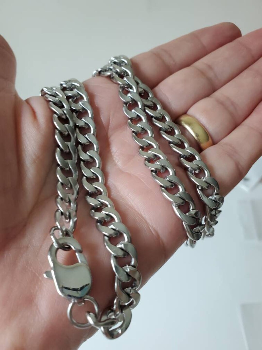 304 Stainless Steel Chain, Curb Chain, 24" Long, 7.5 Mm Wide, Thick ...