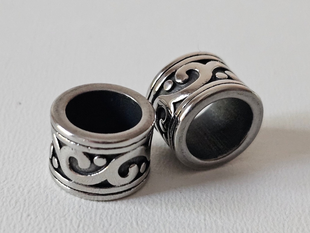 304 Stainless Steel Swirl Column Beads, 8.5 Mm Hole, Large Hole Beads ...