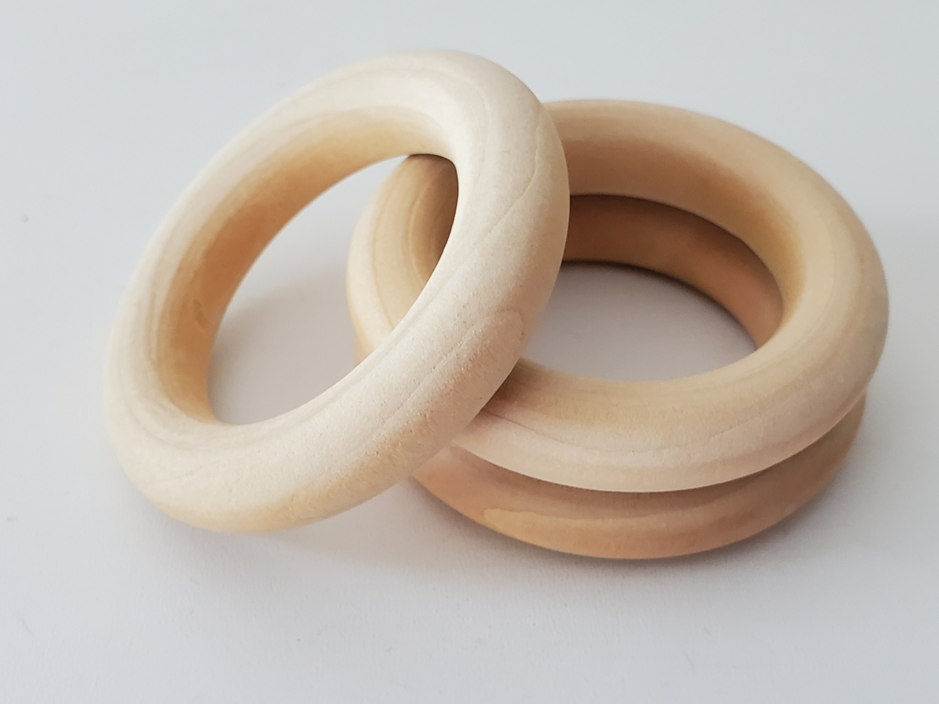 3 Unfinished Wood Rings 2 1/2 63.5mm Natural Wood | Etsy