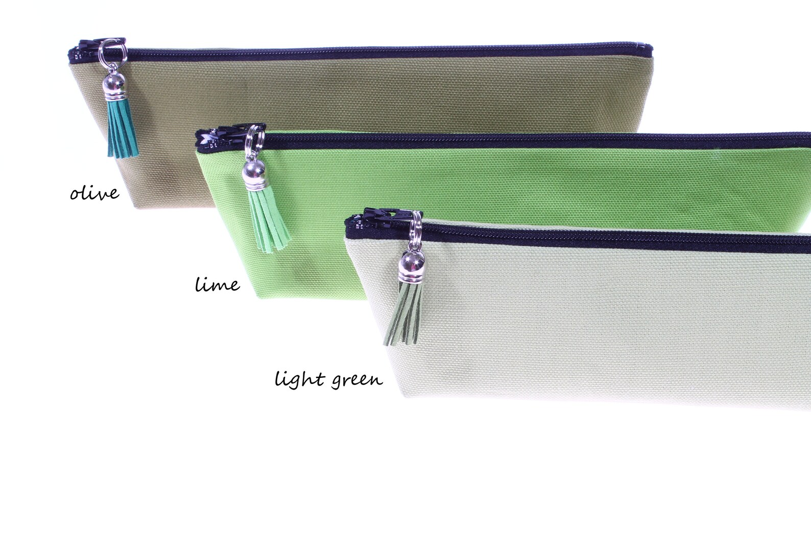 Zipper pouch canvas slim mini pencil case makeup brush bag | Etsy