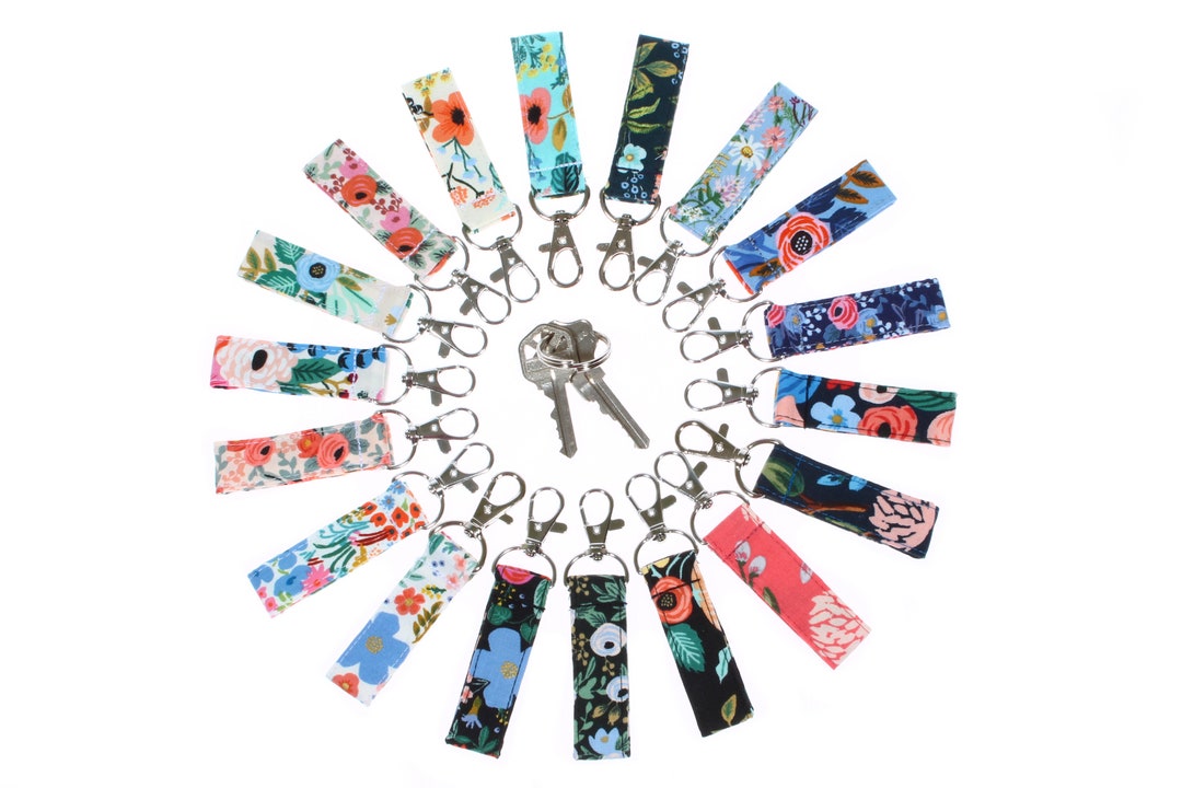 Mini Key Fob Swivel Hook Backpack Charm Zipper Pull Rifle Fabric Floral ...