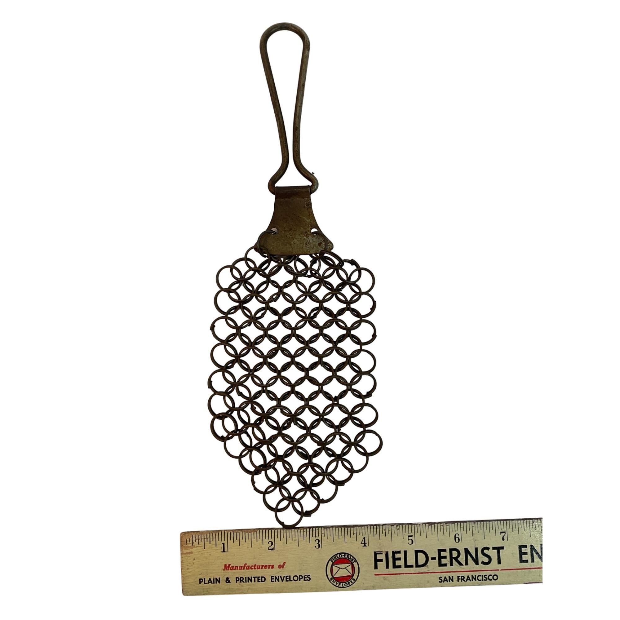 Antique Cast Iron Chainmail Pot Scrubber - Etsy