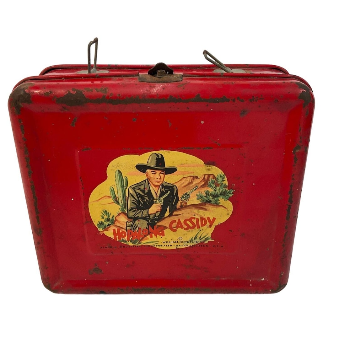 Hopalong Cassidy Red Metal Lunchbox Vintage Collectible 1950's Aladdin USA - Etsy