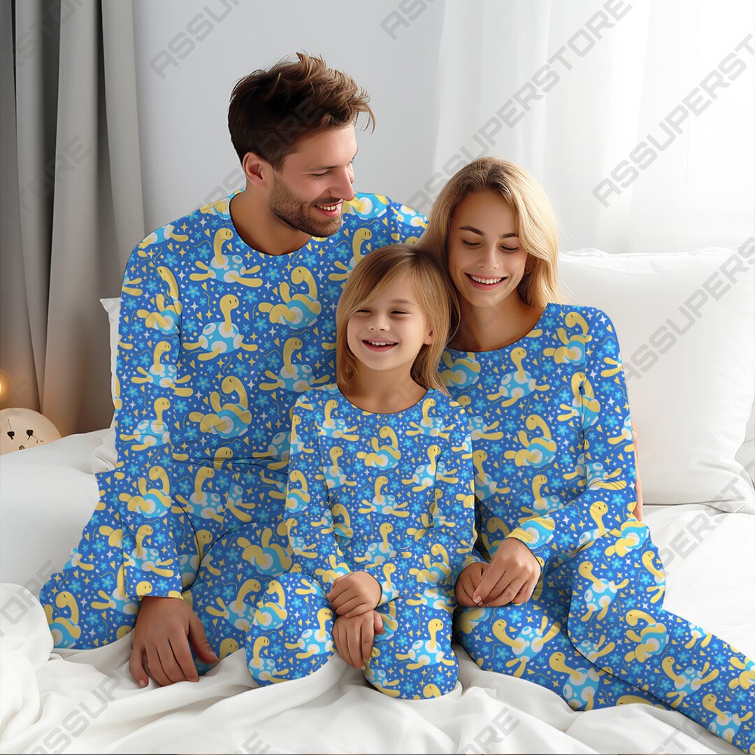 Shuckle Pajamas Turn Round Neck Family Pajamas Set Shuckle Anime ...
