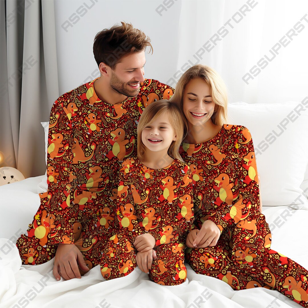 Charmander Pajamas Anime Japanese Matching Pajamas Charmander Family ...