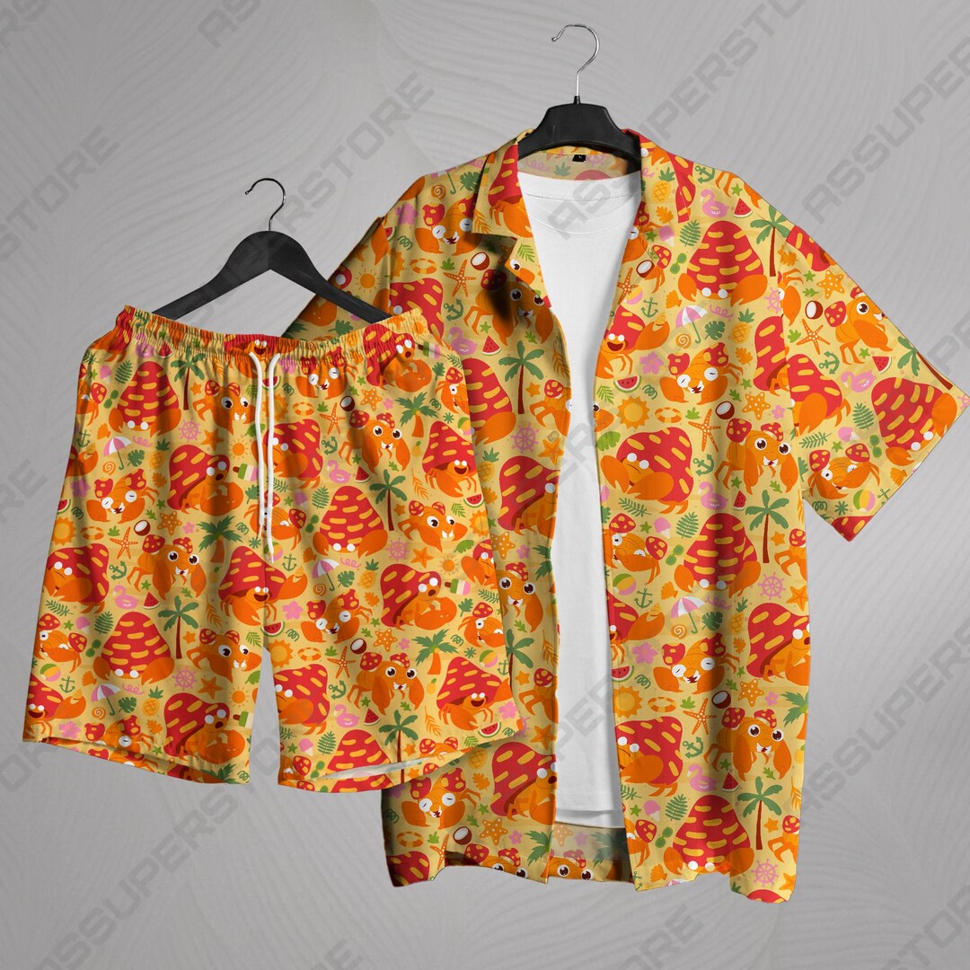 Paras Parasect Hawaiian Shirt Cute Tropical Button up Summer Vacation ...