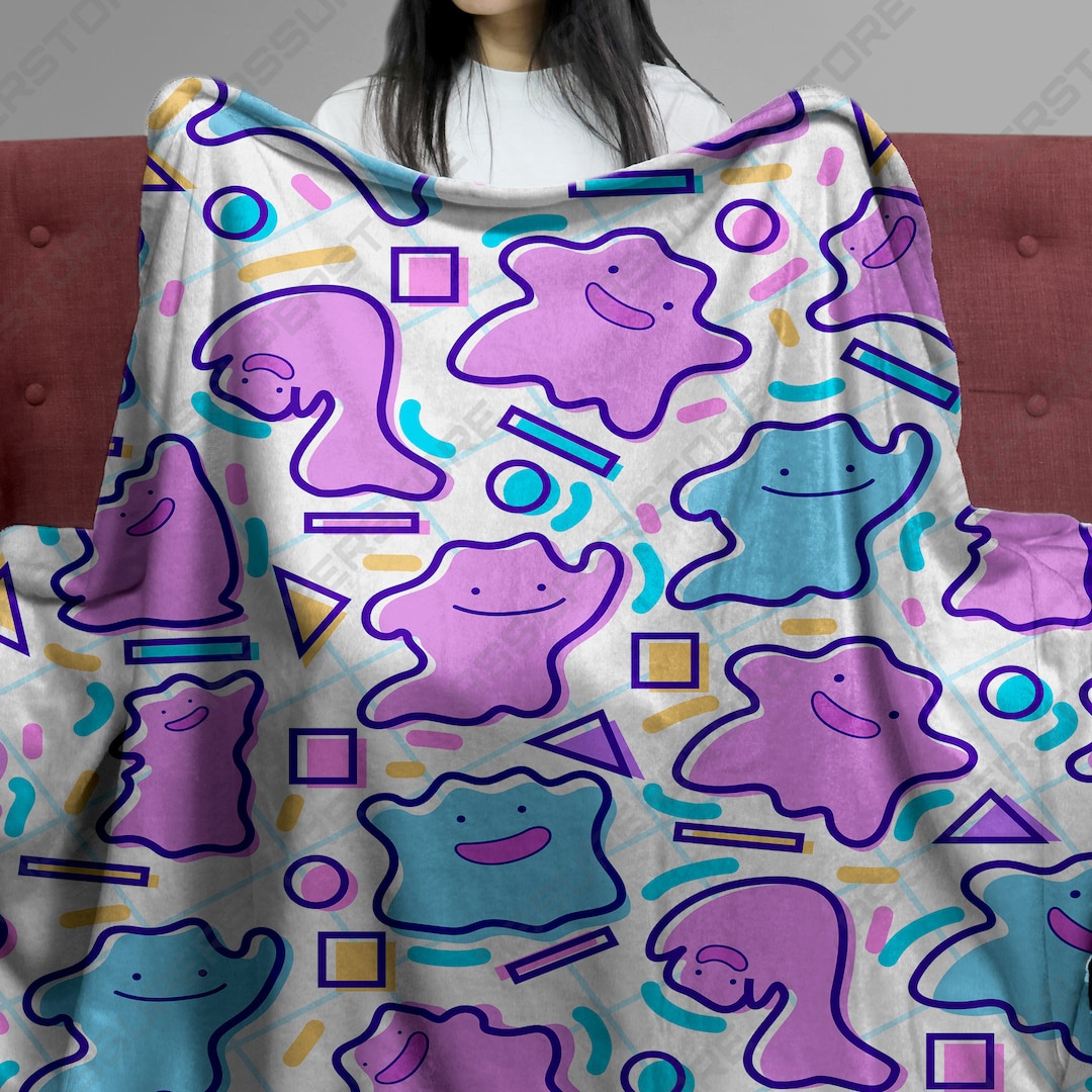 Ditto Fleece Blanket Retro Geometric Pattern Throw Blanket Cozy Soft ...