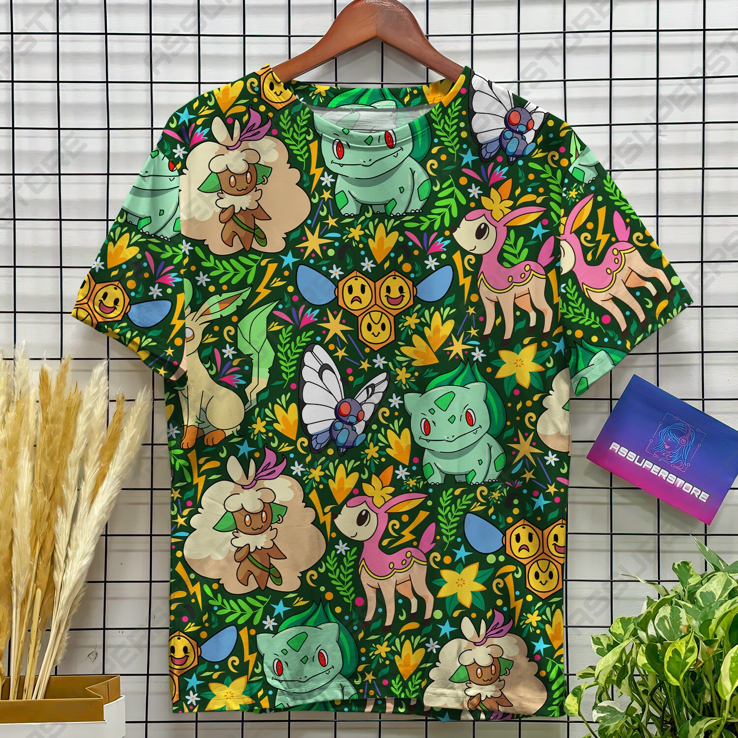 Bulbasaur 3d Print Tshirt Design, Bulbasaur Whimsicott Personalized ...