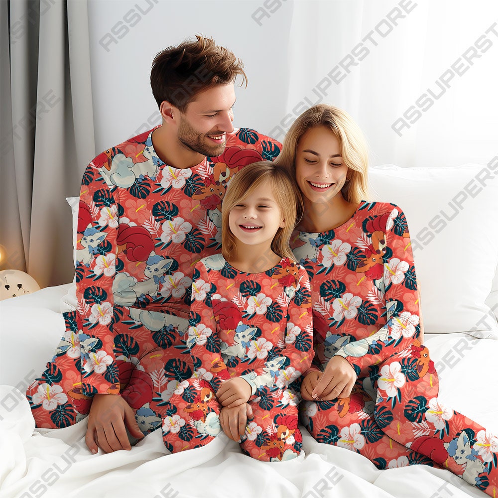 Alolan Vulpix and Vulpix Fire Family Pajamas Kawaii Anime - Etsy