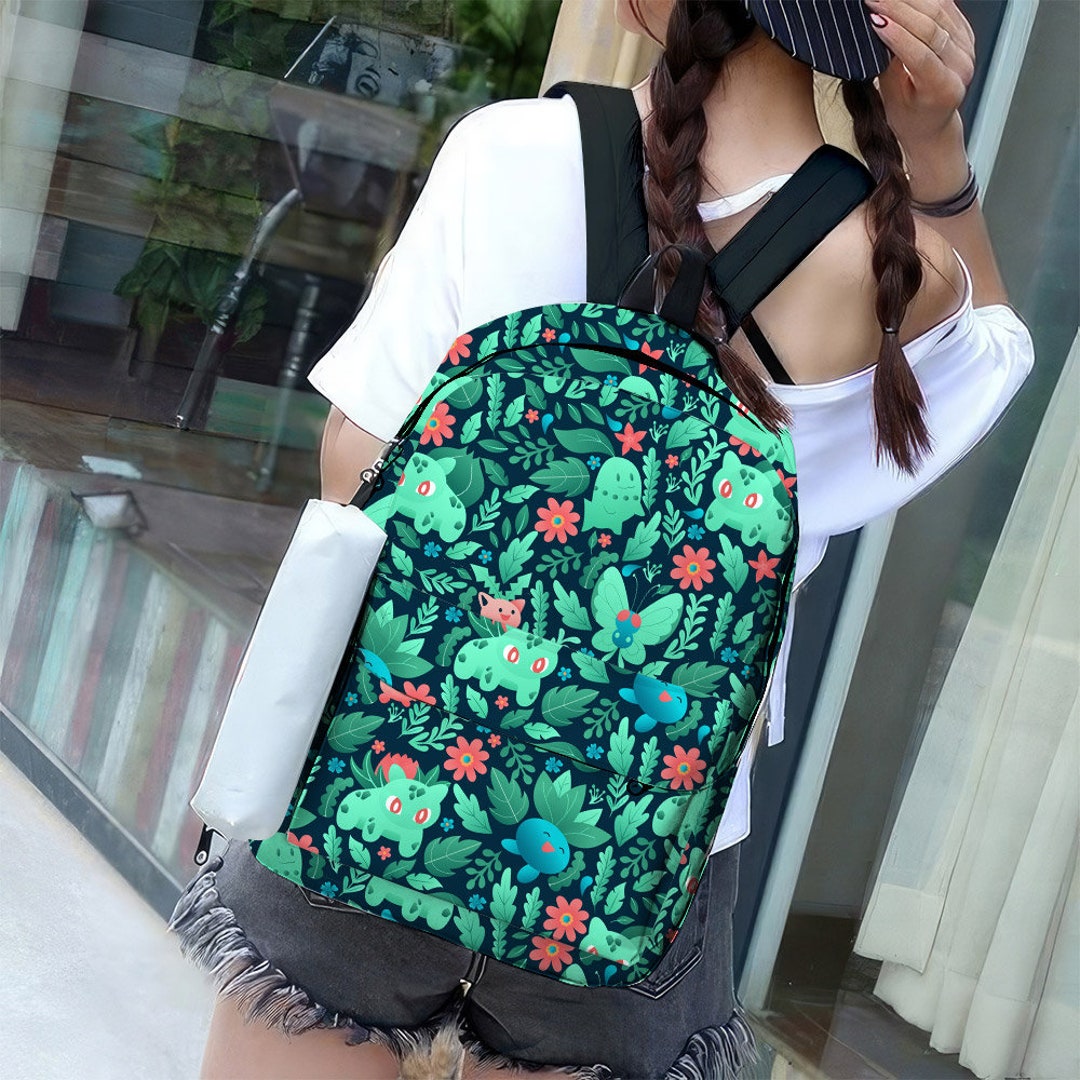 Bulbasaur Green Tropical Backpack, Bulbasaur Oddish Travel Backpack ...