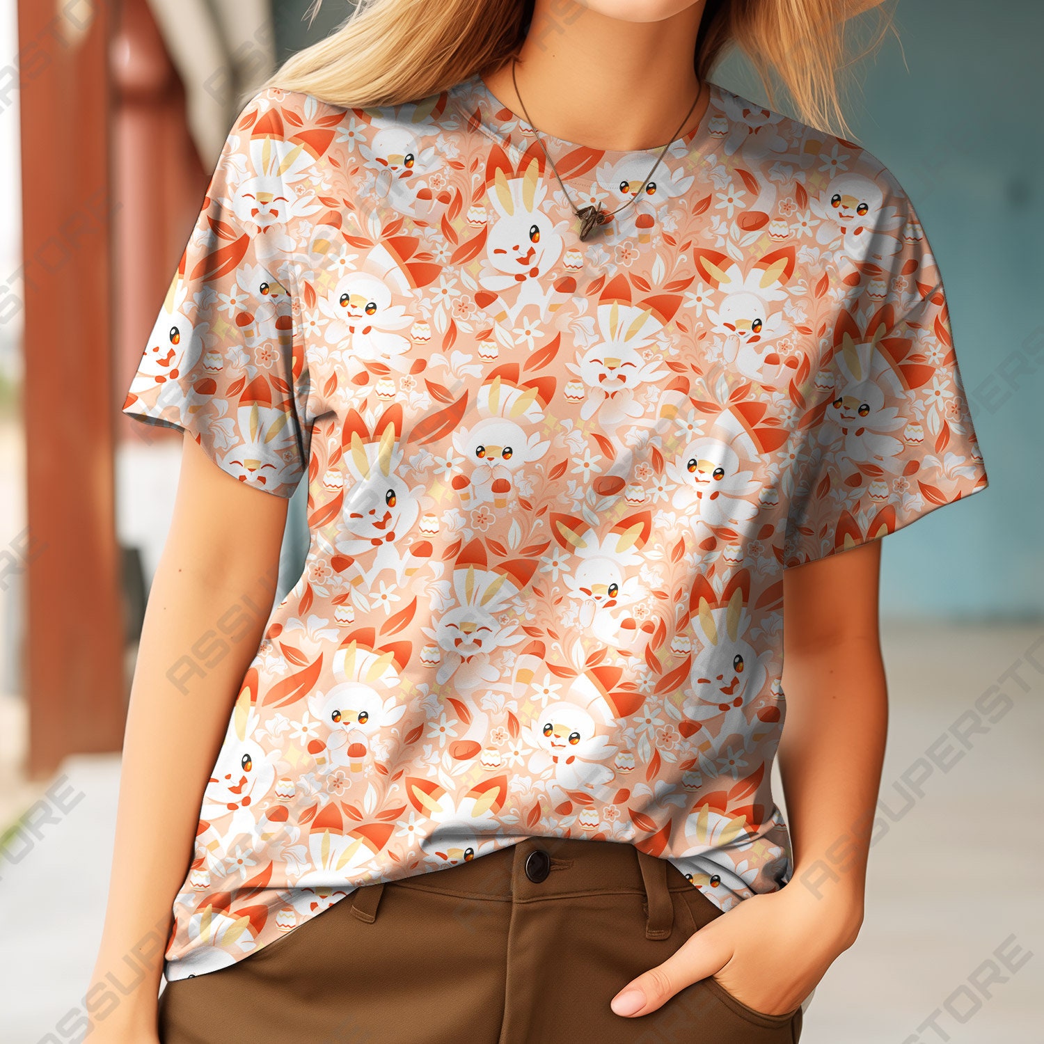 Scorbunny Flower Tshirt Designs Scorbunny Cute Tropical Tshirt Rabbit ...