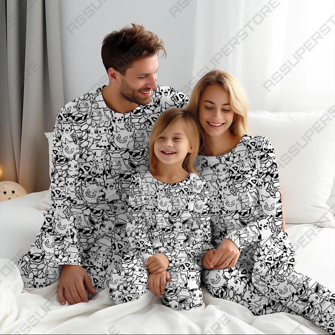 Shadow King Chubby Pajamas Set Cute Doodle Art Matching Pajamas ...
