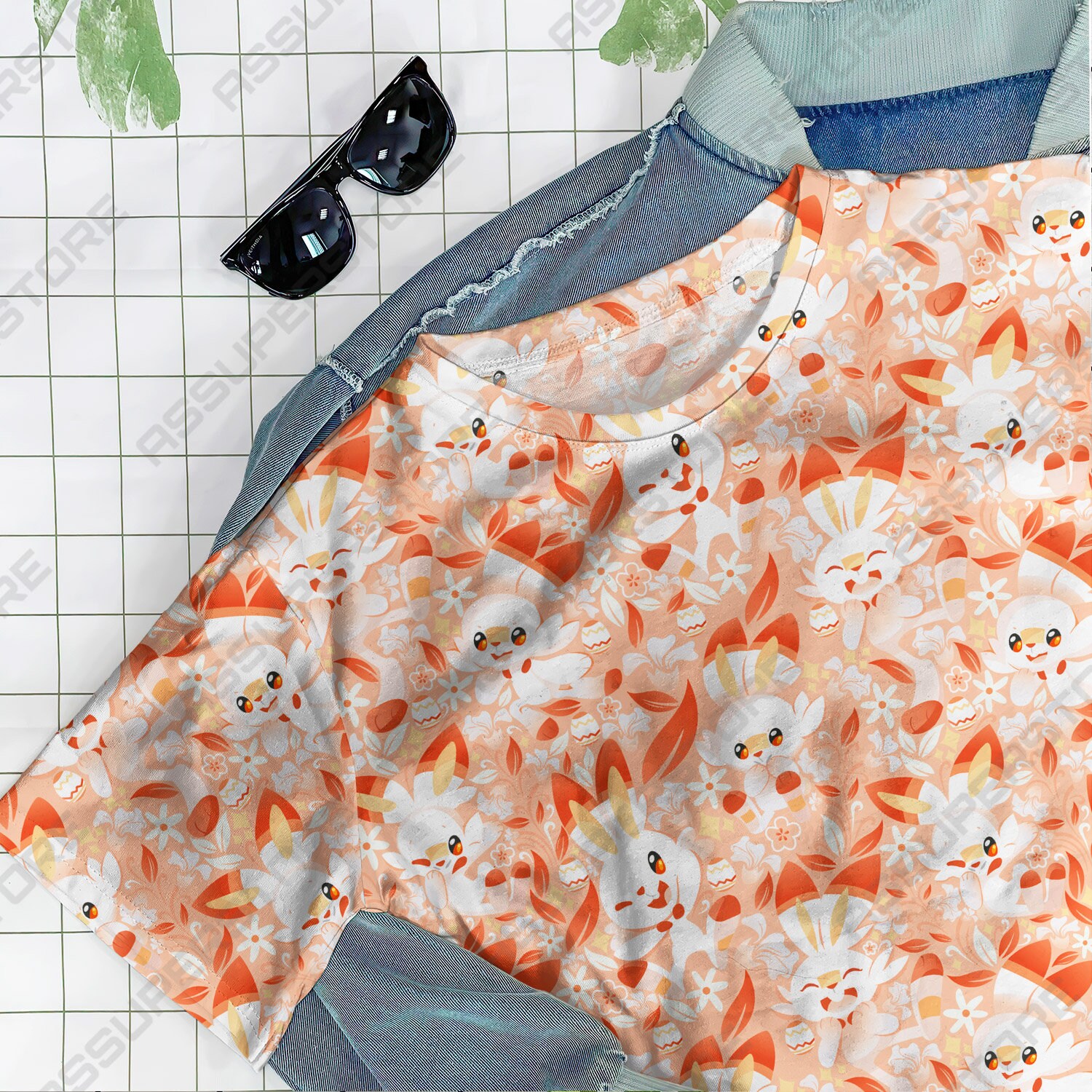 Scorbunny Flower Tshirt Designs Scorbunny Cute Tropical Tshirt Rabbit ...