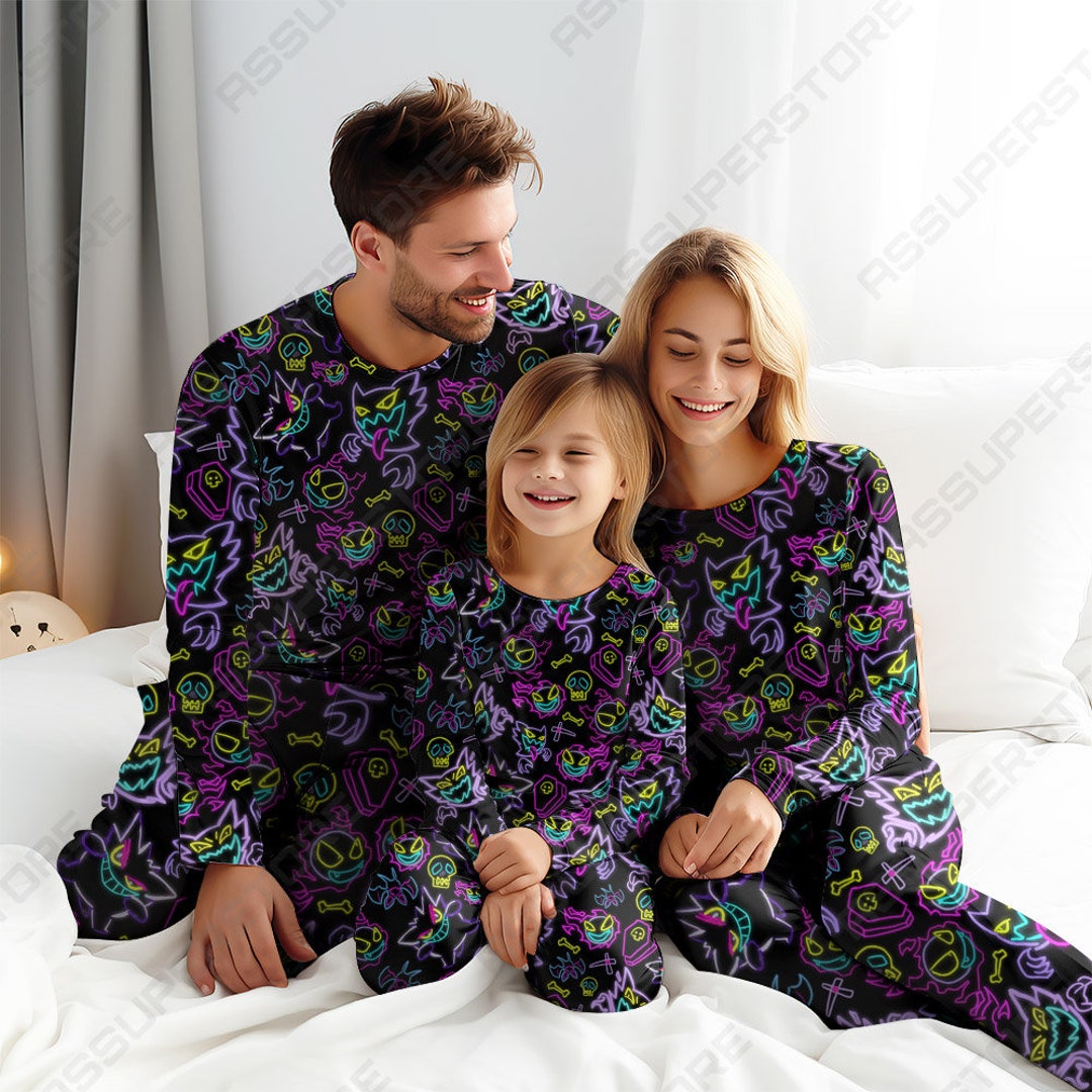Shadow King Pajamas Set Family Neon Matching Couple Pajamas Christmas ...