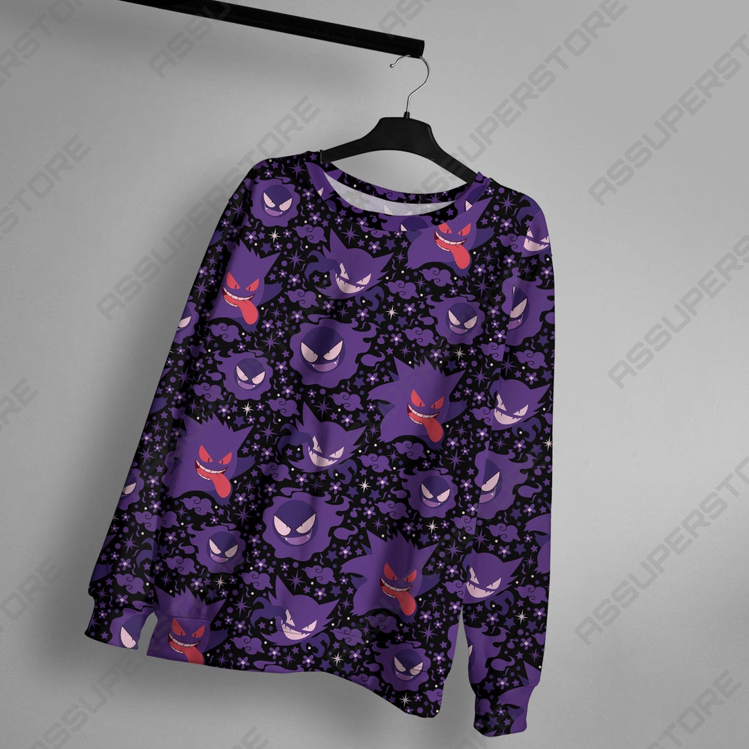 Gengar Ghost Sweatshirt Japanese Anime Gengar Shirt Gift - Etsy