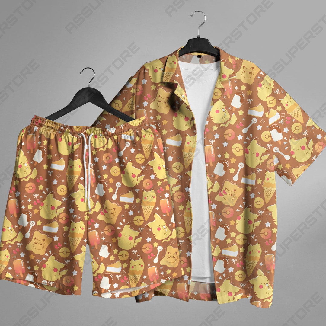 Yellow Pikachu Hawaiian Shirt Pikachu Button up Shirt Gifts - Etsy