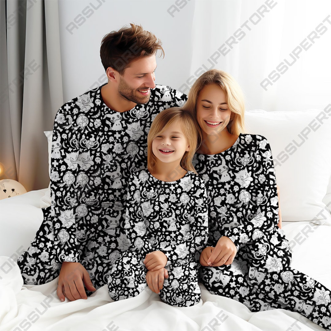 Gengar Mimikyu Pajama Gengar Family Pajama Set Japanese Anime Pajama ...
