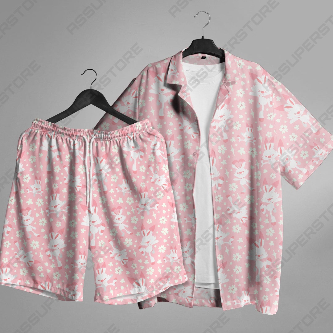Scorbunny Fire Hawaiian Shirt Scorbunny Button up Shirt Gift - Etsy