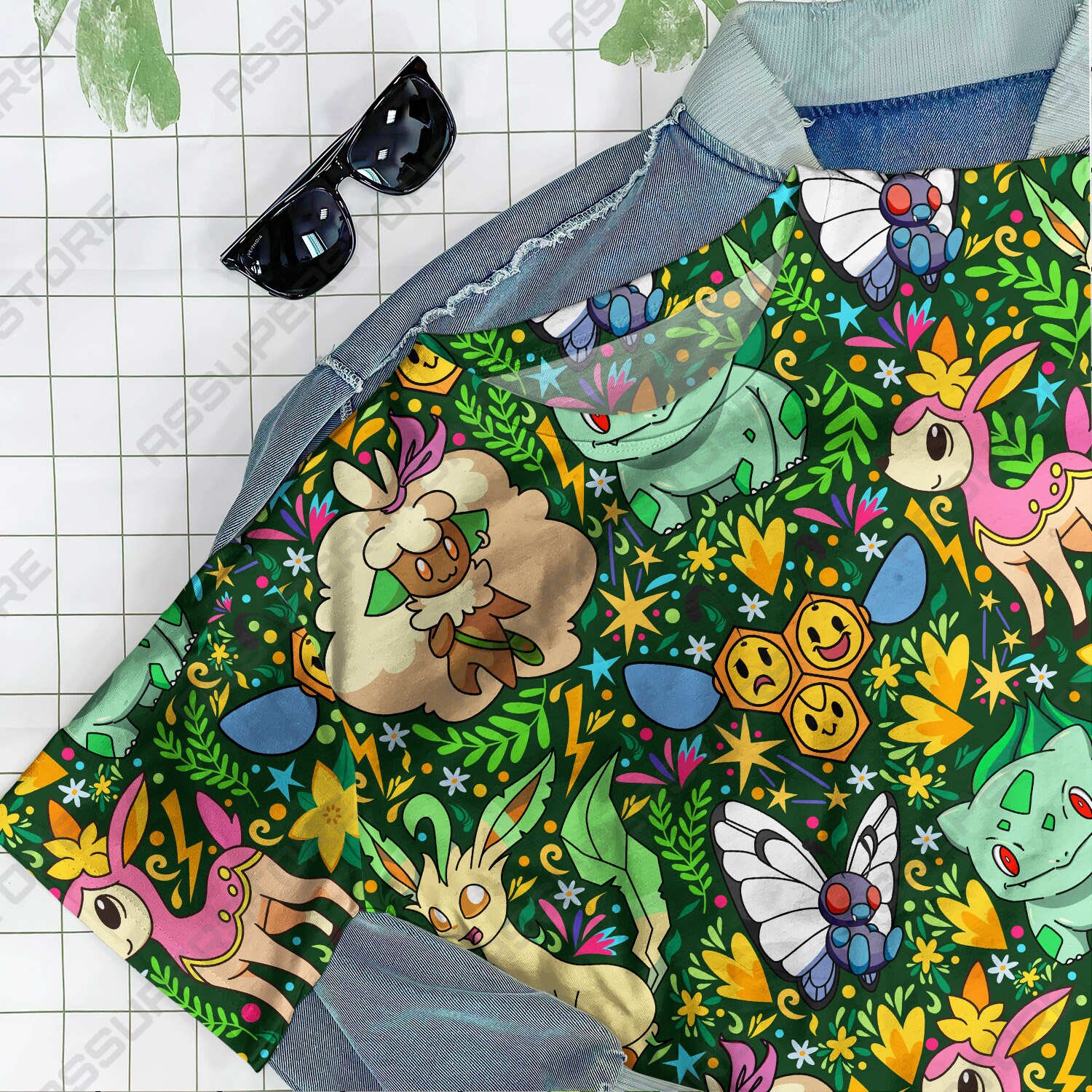 Bulbasaur 3d Print Tshirt Design, Bulbasaur Whimsicott Personalized ...