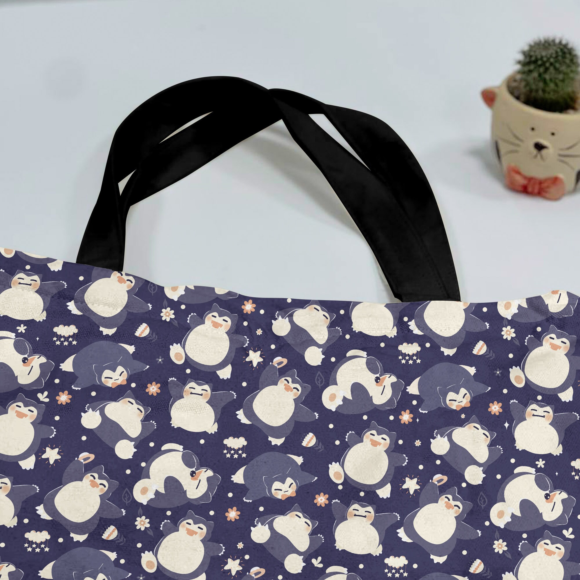 Snorlax Kawaii Tote Bag, Snorlax Book Tote Bag, Snorlax Animal Tote Bag ...