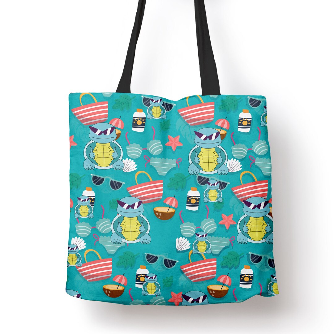Squirtle Cute Beach Tote Bag, Squirtle Large Tote Bag, Squirtle ...