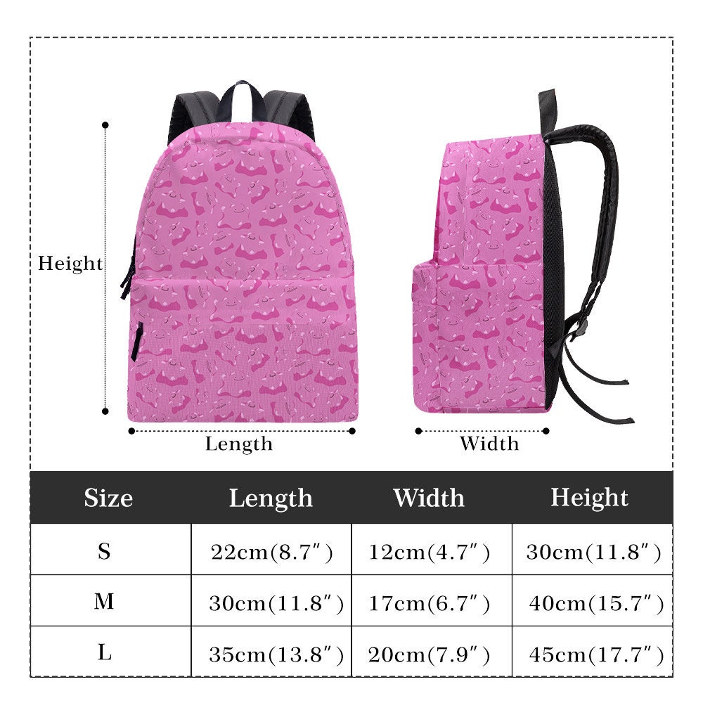 Ditto Pink Kawaii Backpack for Girl Ditto Figure Canvas Backpack ...