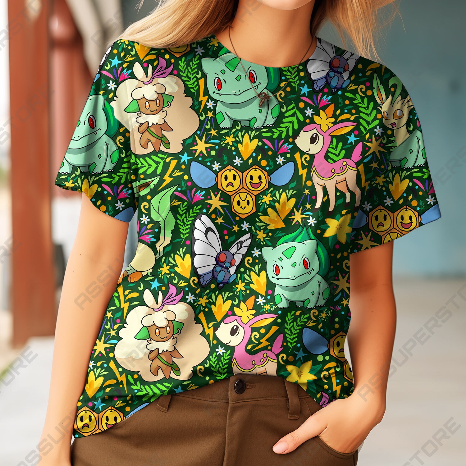 Bulbasaur 3d Print Tshirt Design, Bulbasaur Whimsicott Personalized ...
