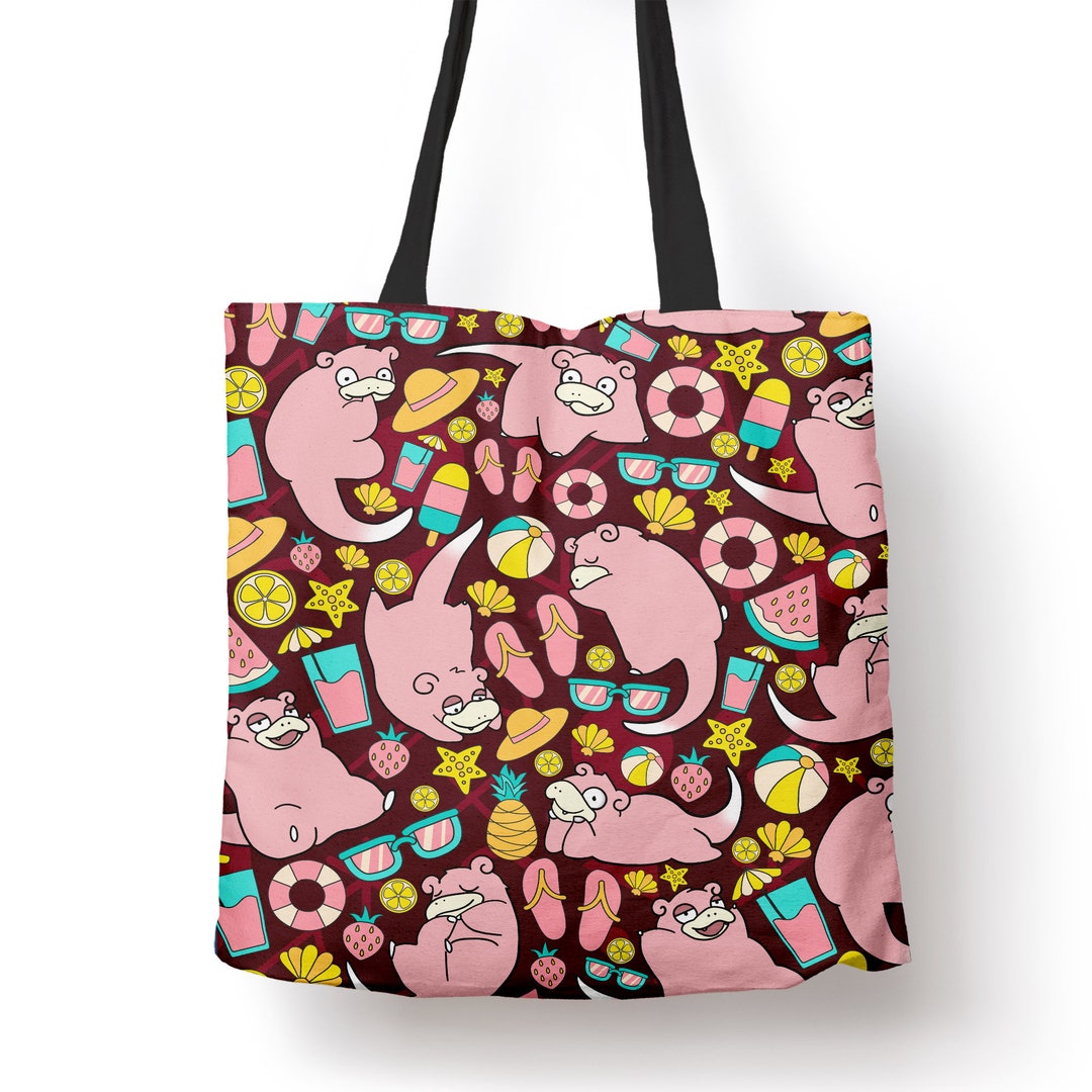 Slowpoke Anime Tote Bag, Slowpoke Book Tote Bag , Bear Beach Tote Bags ...