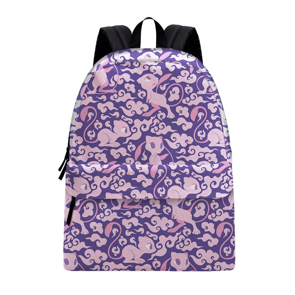 Mew Canvas Backpack Mew Cat Emotes Travel Backpack Mew Laptop Backpack ...