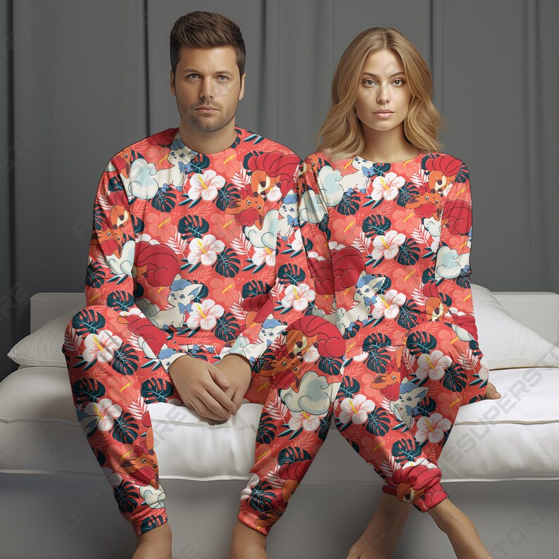 Alolan Vulpix and Vulpix Fire Family Pajamas Kawaii Anime - Etsy