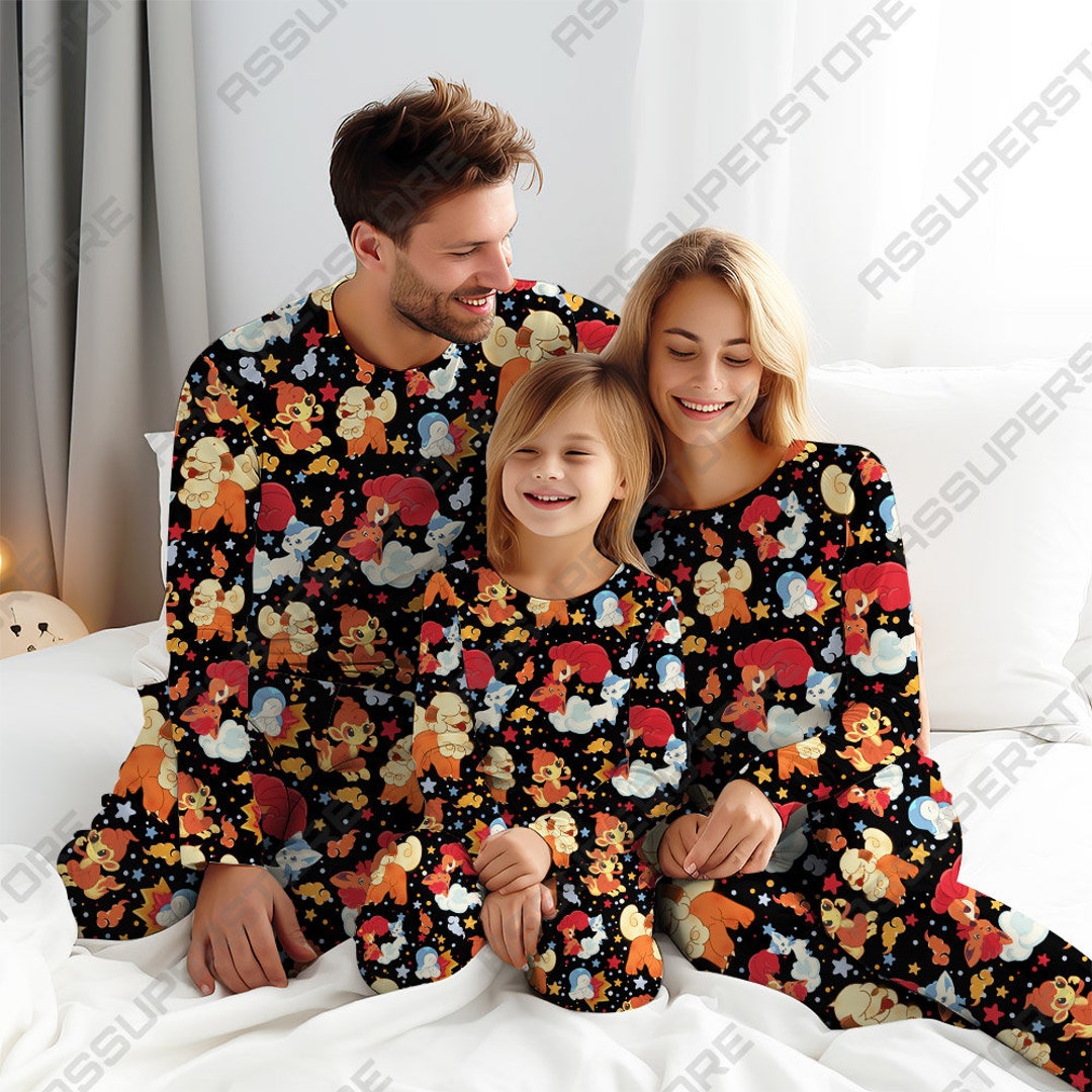 Puppy Little Fox Pajamas Set Family Matching Christmas Couples Pajamas ...