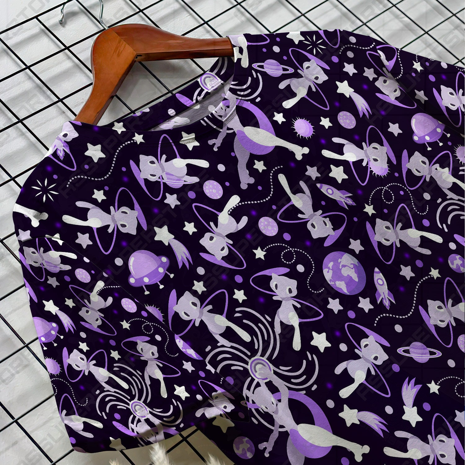 Mew Figure Alien Shirt Mewtwo Mew Kawaii Tshirt Cat Emotes Anime Tshirt ...