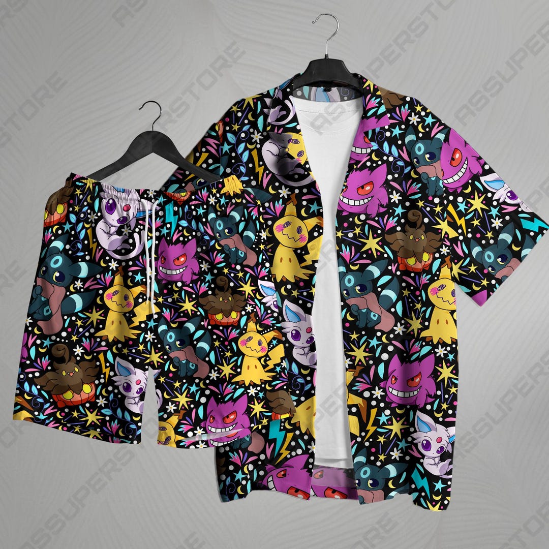 Shadow King Hawaiian Shirt Summer Hawaii Set Hawaiian Summer Short Mimi ...