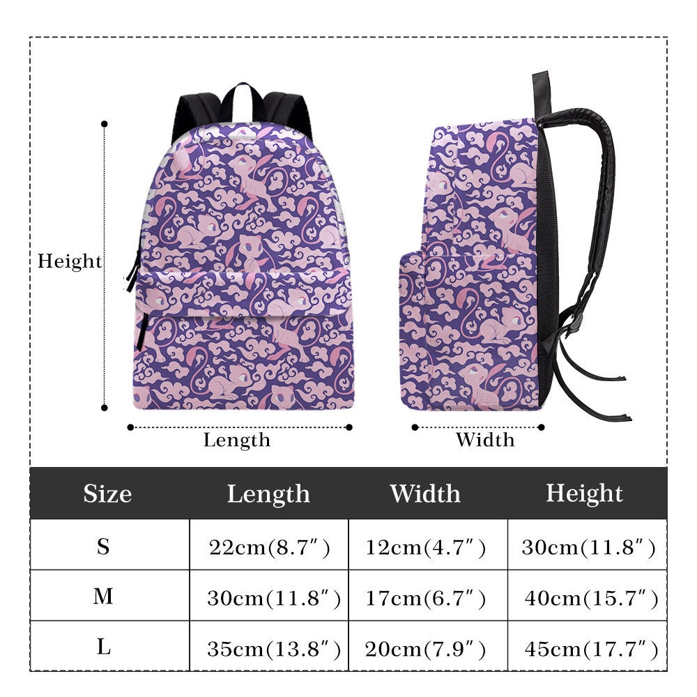 Mew Canvas Backpack Mew Cat Emotes Travel Backpack Mew Laptop Backpack ...