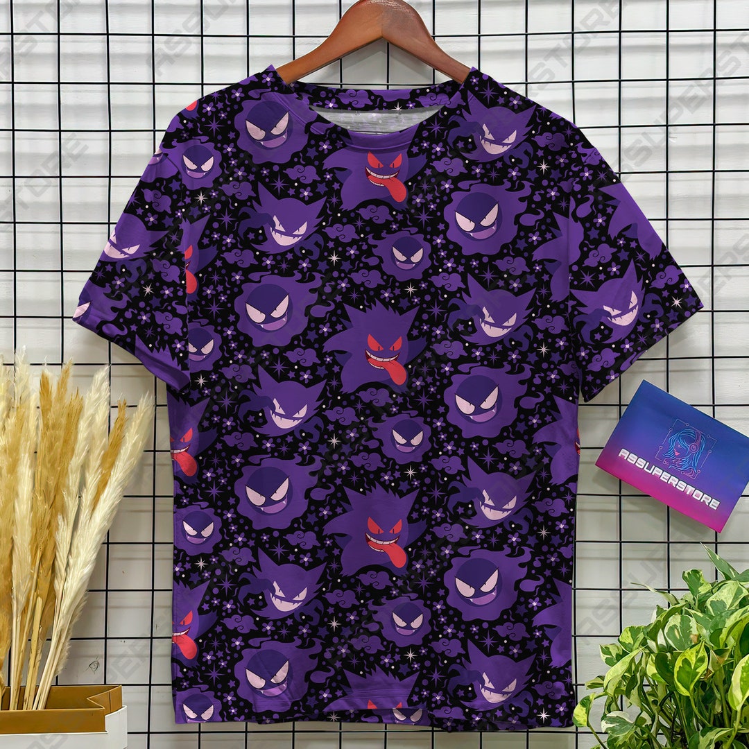 Gengar Emotes Personalized Tshirt Black Gengar Figure Summer Tshirt for ...