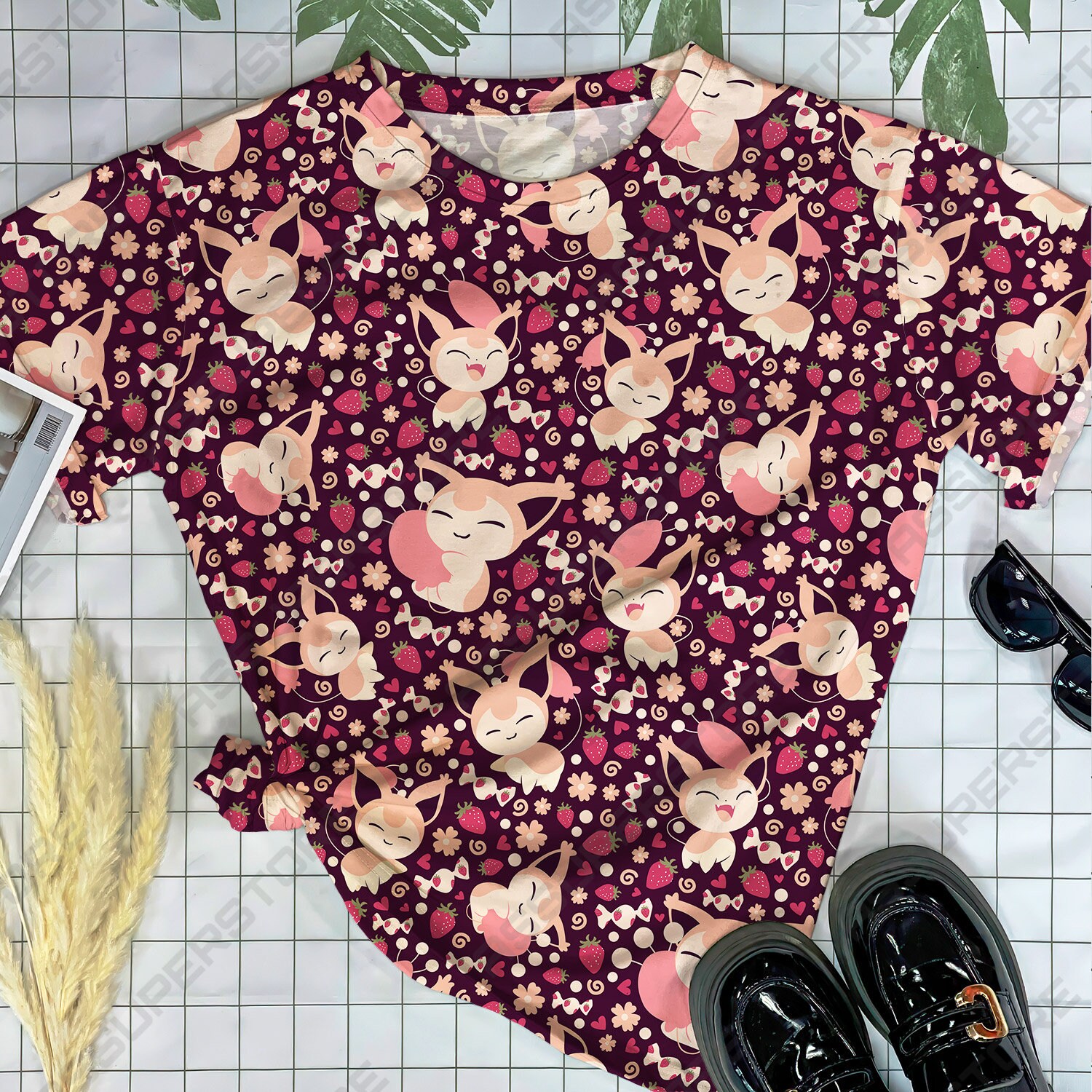 Skitty Cute Tshirts, Cat Emotes Tshirt Designs, Skitty Cat Tshirt Anime ...