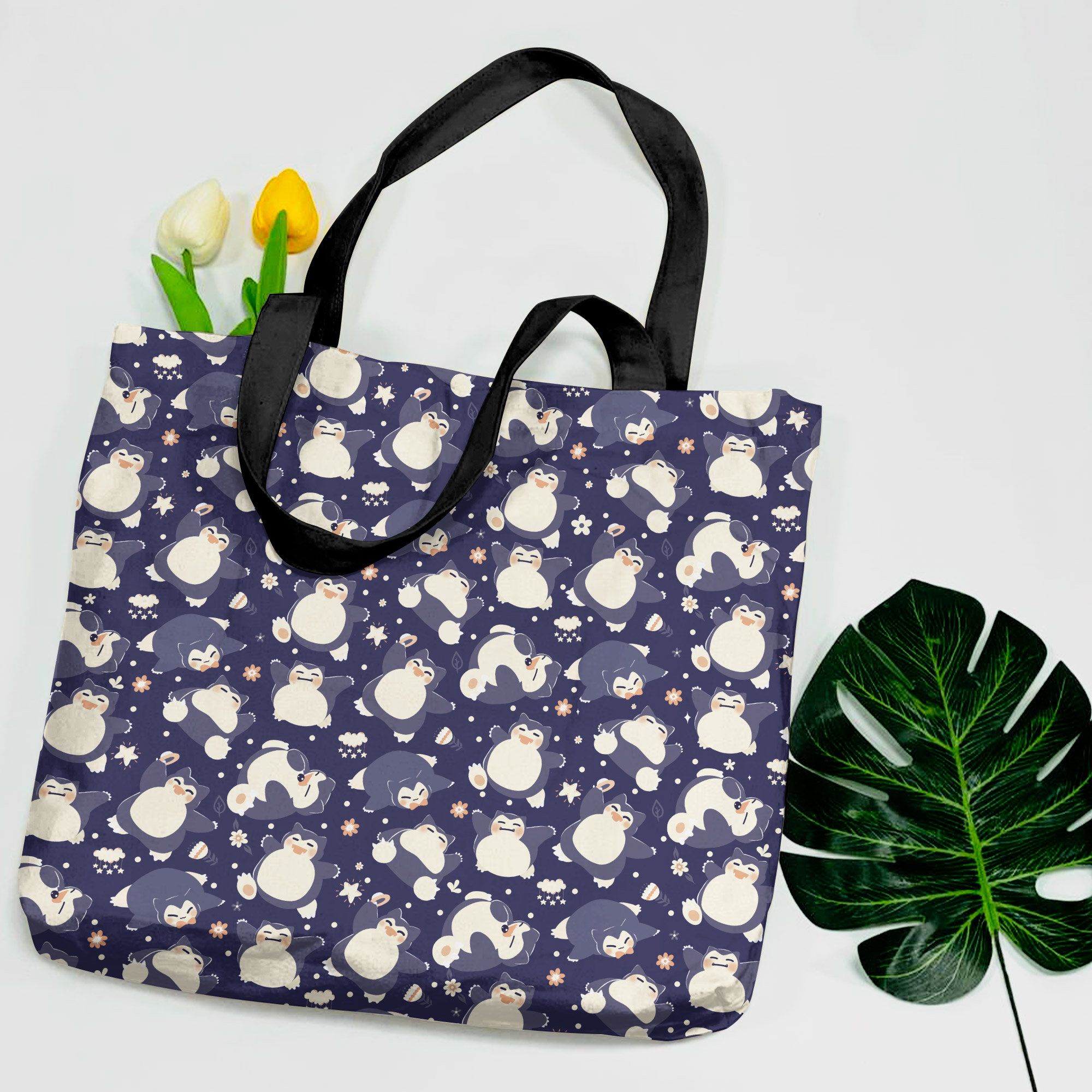 Snorlax Kawaii Tote Bag, Snorlax Book Tote Bag, Snorlax Animal Tote Bag ...