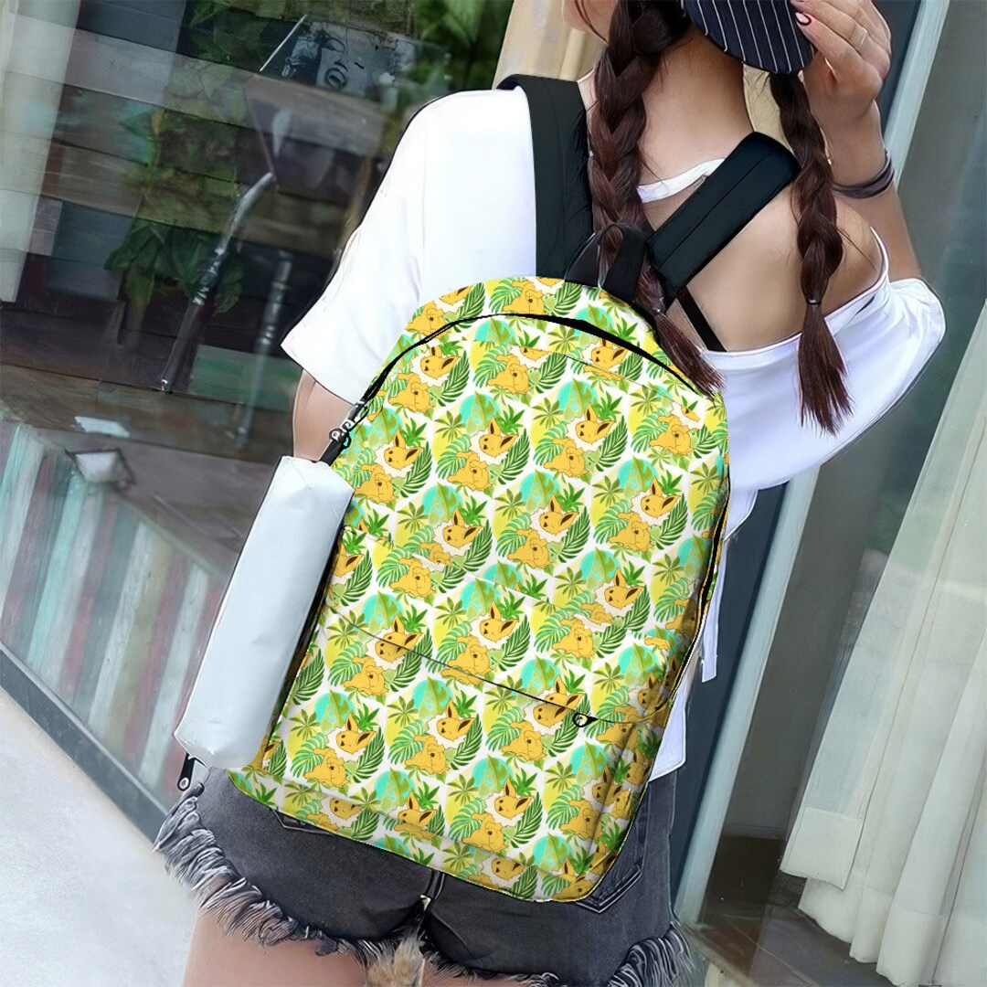 Jolteon Plush Canvas Backpack, Jolteon Summer Travel Backpack, Cat ...
