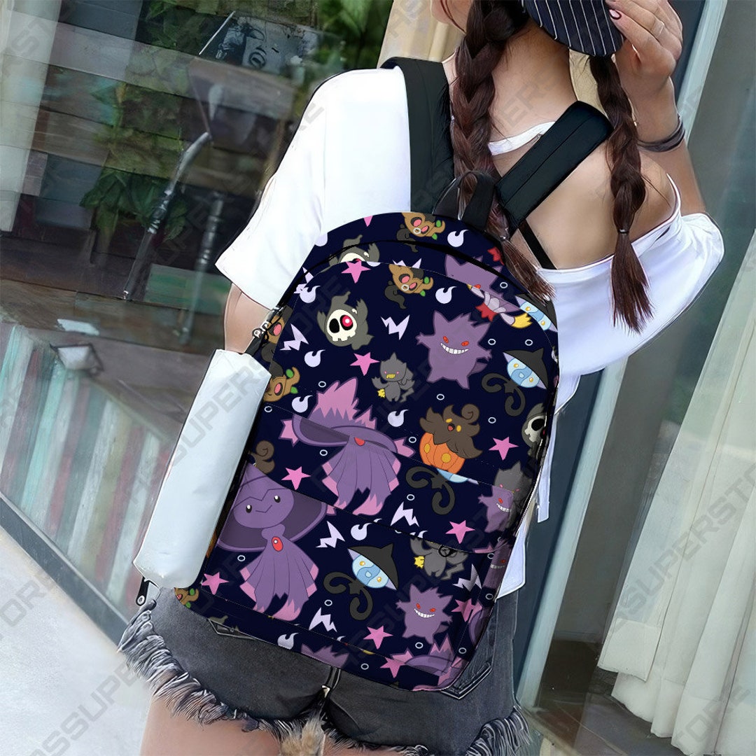 Gengar Chandelure Kawaii Backpack Gengar Ghost Cute Travel Backpack ...