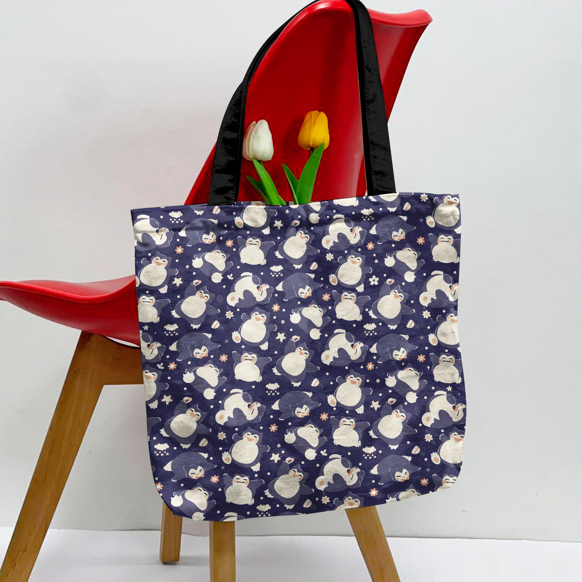 Snorlax Kawaii Tote Bag, Snorlax Book Tote Bag, Snorlax Animal Tote Bag ...