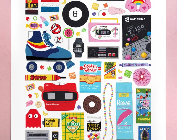 Child of the 80s Art Print (A4, A3 + A2) | 80s Themed Art | 80S Child ...