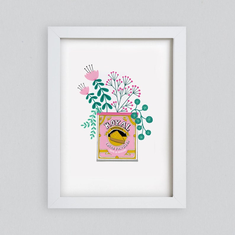 Pink flowers Art print A3 & A4 Botanical illustration | Etsy