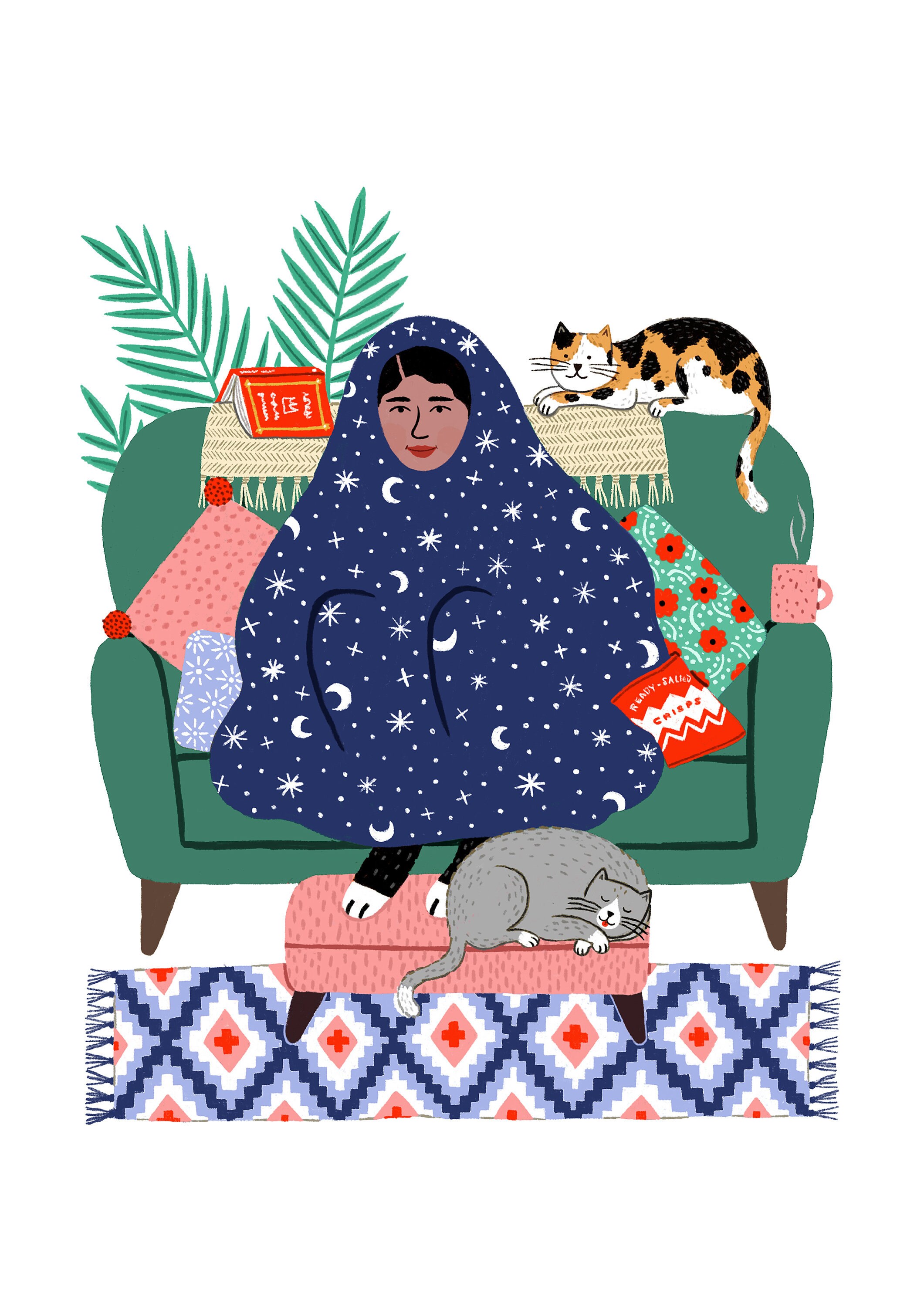 Cosy Art Print A4 Wall Art Illustrated Art Print Homeware - Etsy UK