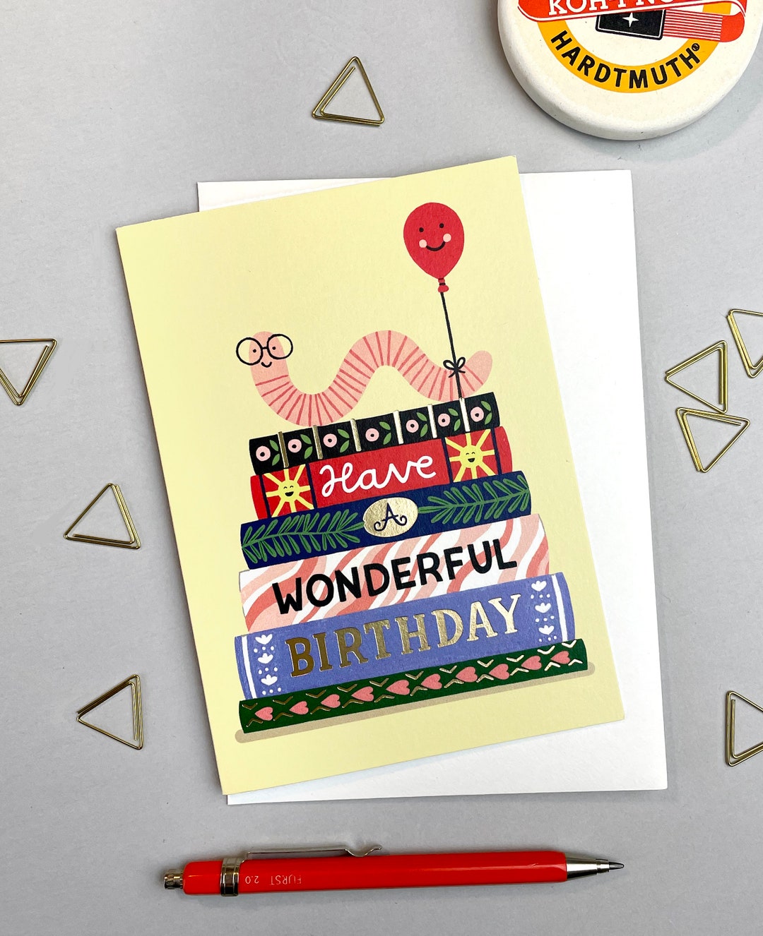 Bookworm Birthday Card (A6) | Book Lover Greetings Card | Cute Card ...