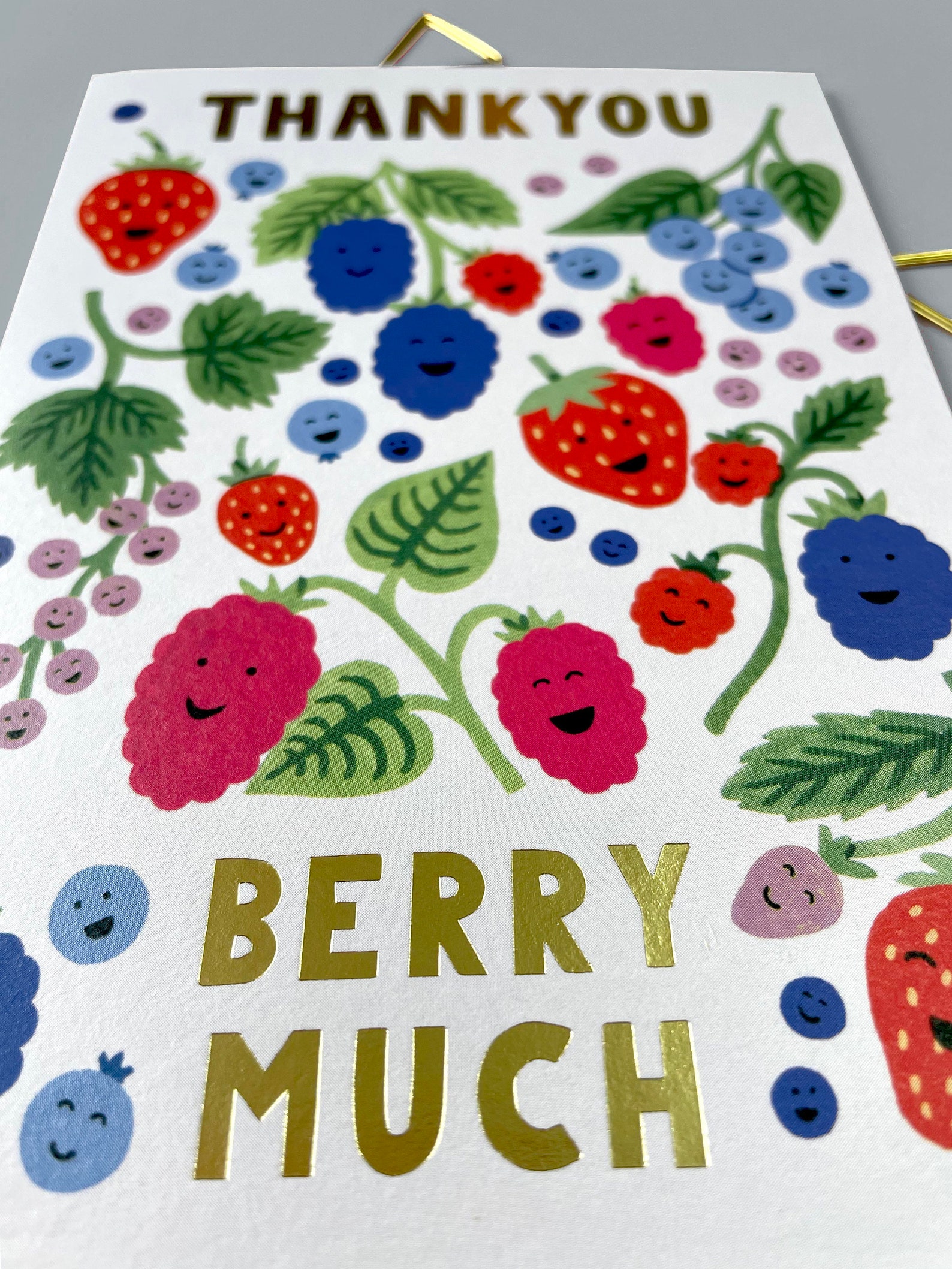 Thank You Berry Much Card | Fruit Greetings Card | Funny Illustrated ...